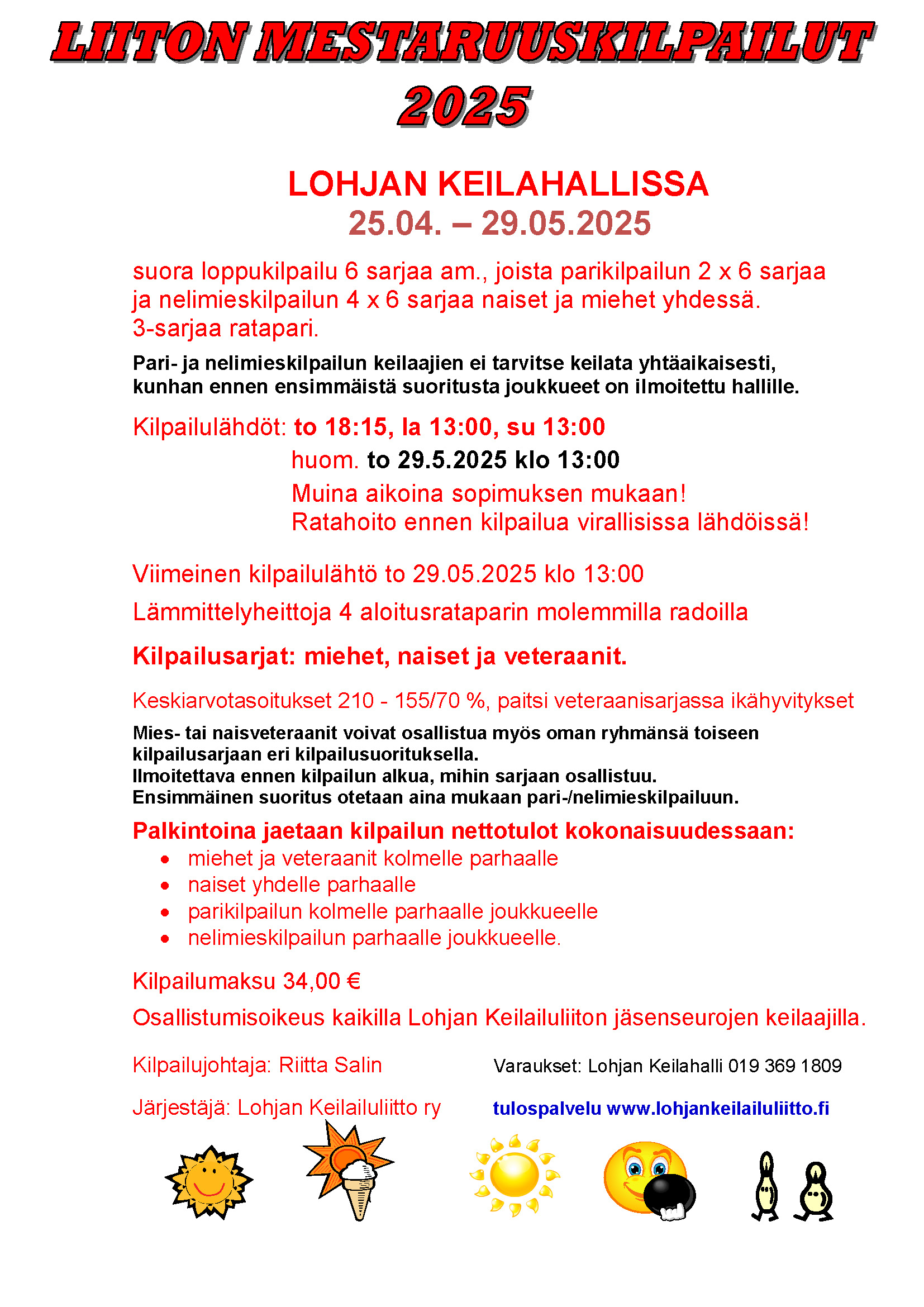 Liiton mestaruuskilpailut 2025 – Lohjan Keilailuliitto Ry